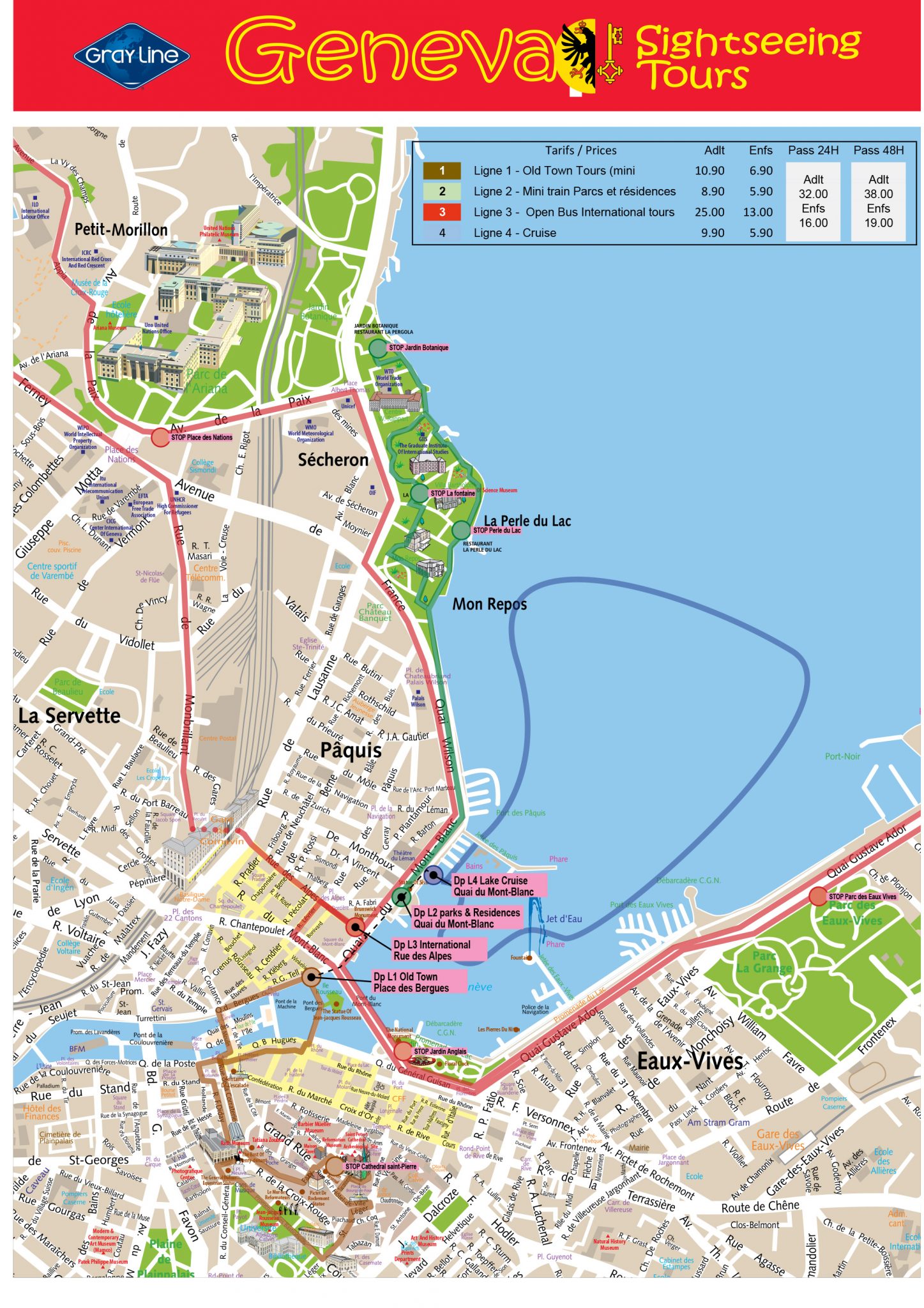 Plan & horaire – Geneva Sightseeing Tours